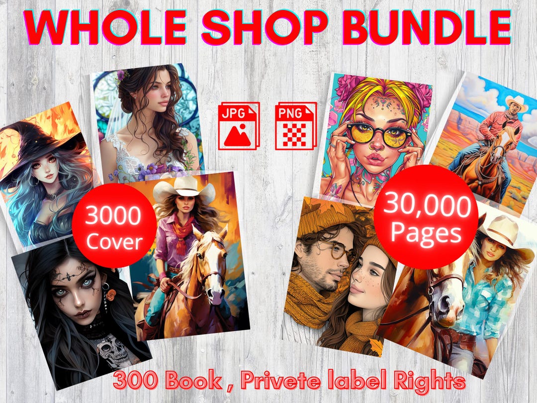 30000 Coloring Pages Whole Shop Bundle 300 Coloring Books With Private ...