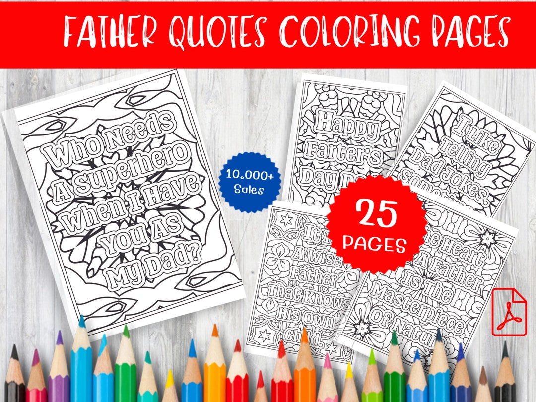 Father Quotes Coloring Pages, Relaxing Adult Coloring Book for Dads ...