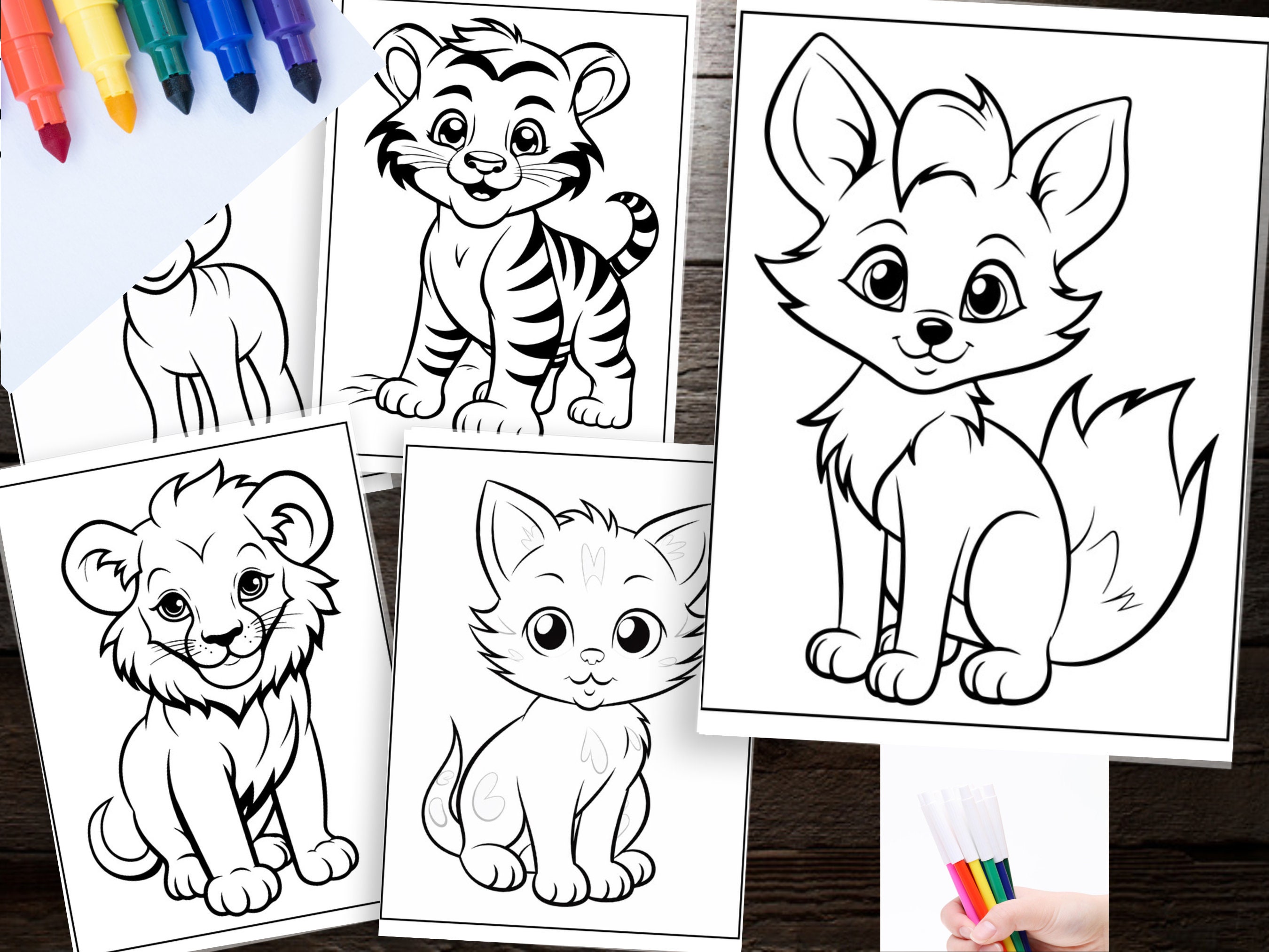 Cute Baby Zoo Animals Coloring Pages Zoo Animal For Children Coloring