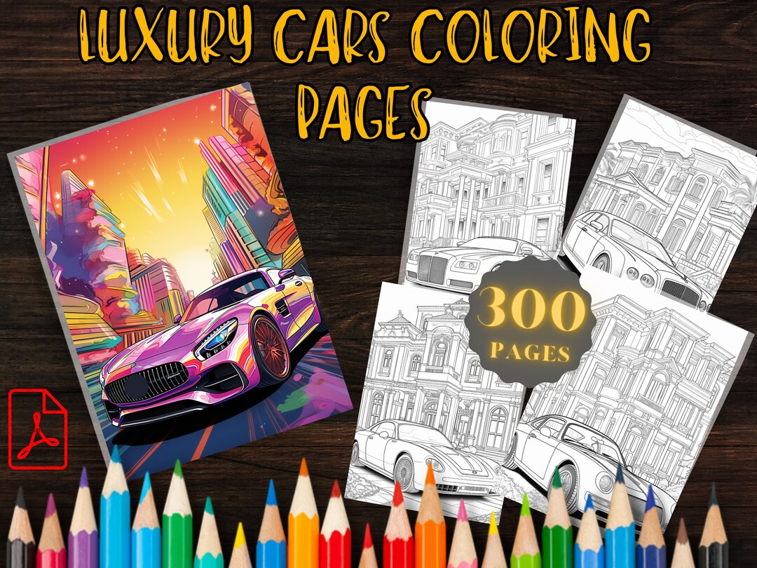 300 Luxury Cars Coloring Pages - Detailed Designs for Auto Enthusiasts ...