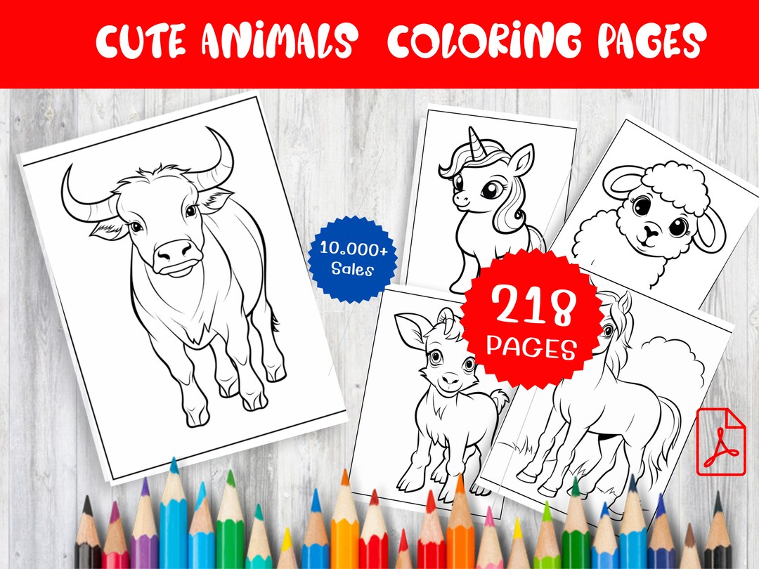 218 Cute Animals Coloring Pages - Printable Animal Designs for ...