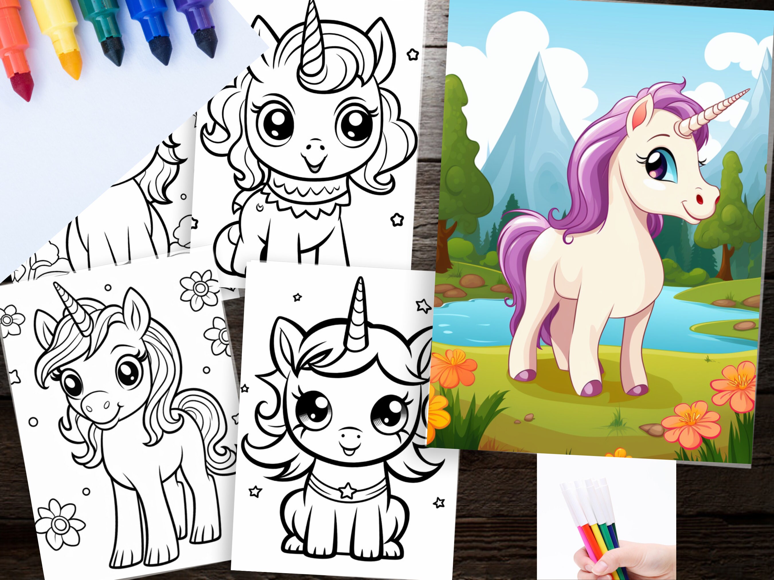 150 Cute Unicorn Coloring Pages for Kids Unicorn Printables girls ...