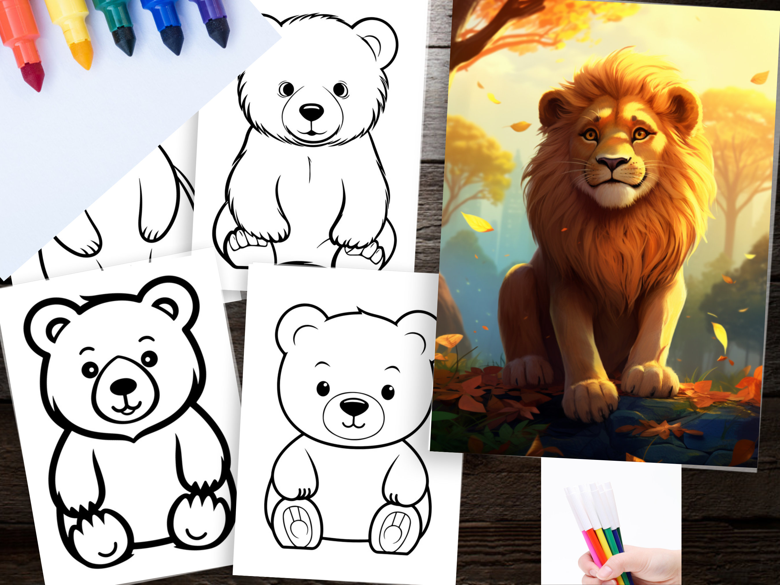 220 Wild Animals Coloring Pages for Kids Digital Download, PDF ...