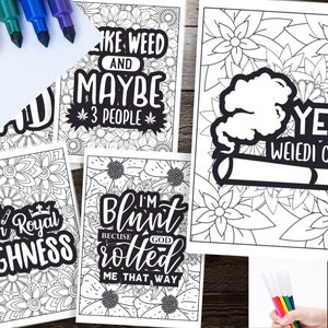 40 Weed Quotes Coloring Pages for Adults - Stoner Coloring Book ...