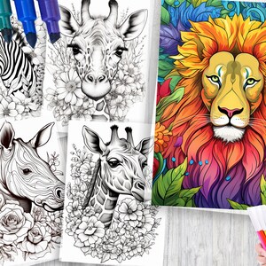 200 Floral Animals Coloring Pages | Unique Floral Patterns | Fun ...