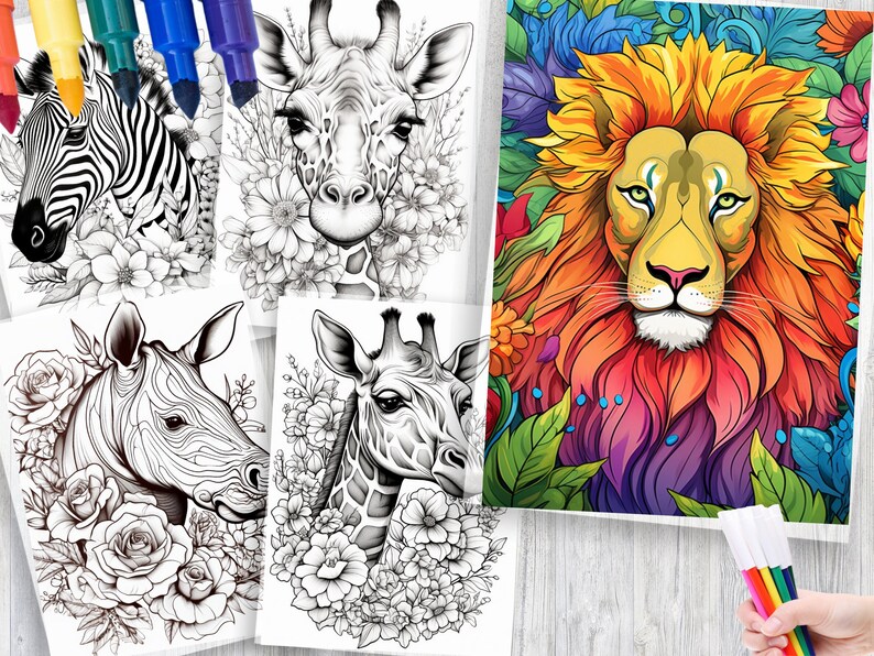 200 Floral Animals Coloring Pages Unique Floral Patterns Fun & Creative ...