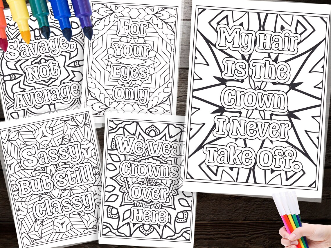 Sassy Quotes Coloring Pages Fun and Feisty Adult Coloring Sheets ...