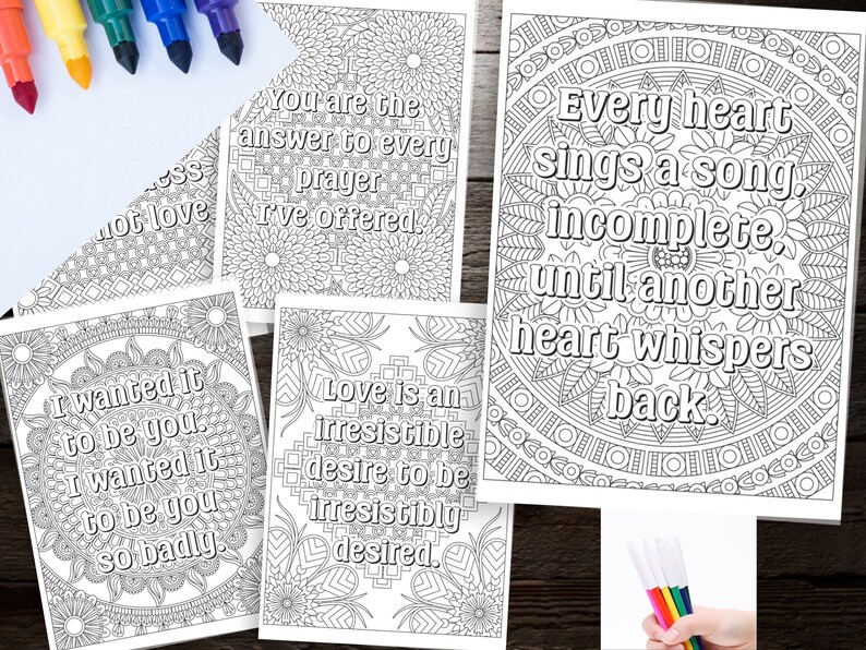 41 Valentine's Day Quotes Coloring Pages for Adults Love Quotes ...