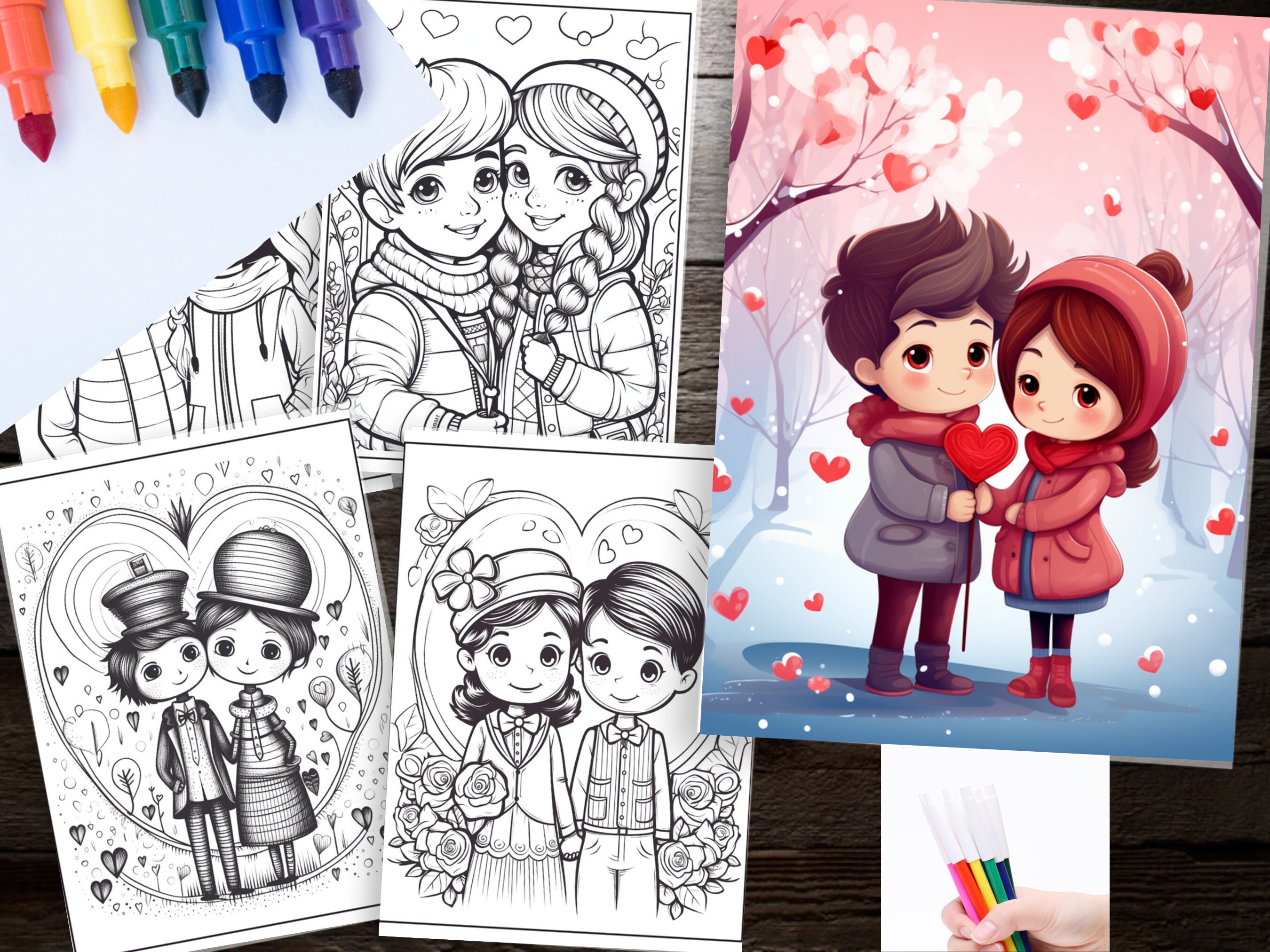 200 Charming Valentine's Day Coloring Pages Printable Love-themed Art ...