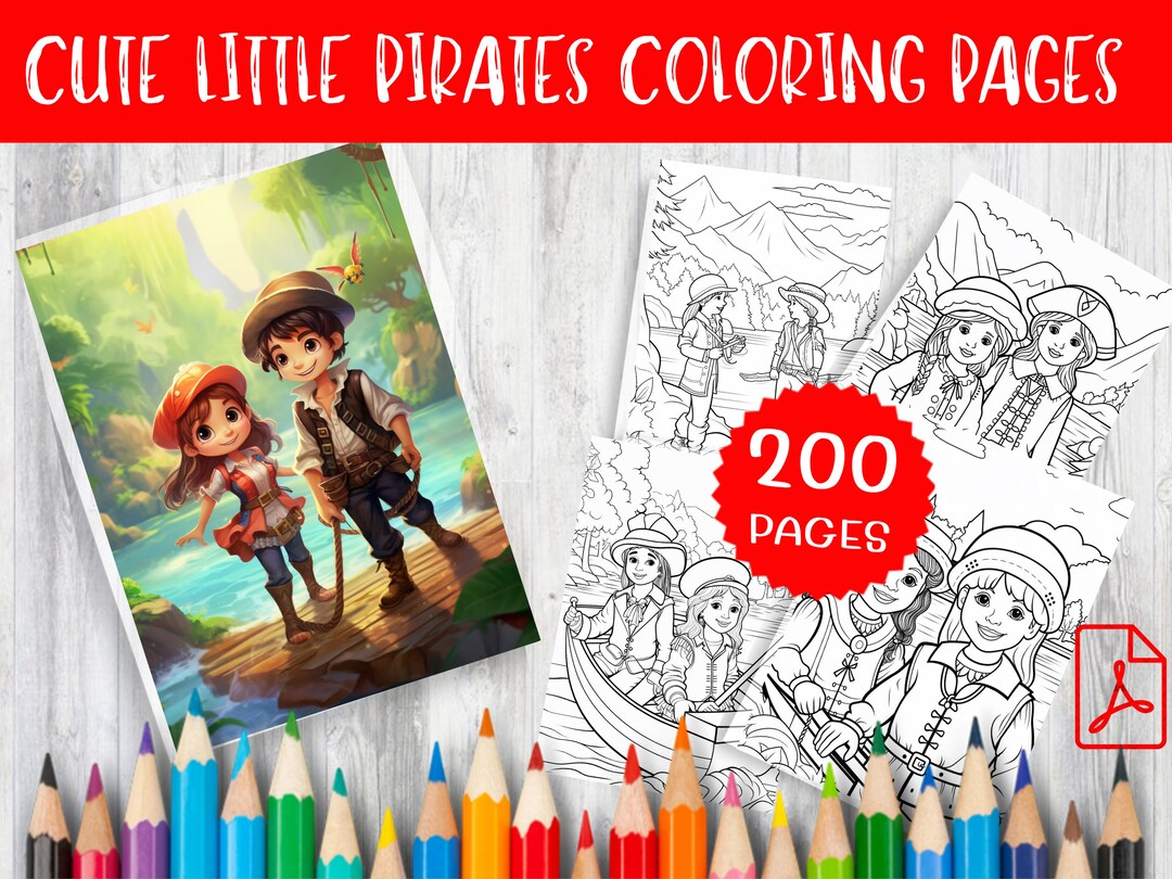 200 Cute Little Pirates Coloring Pages for Kids: Printable Pirate ...