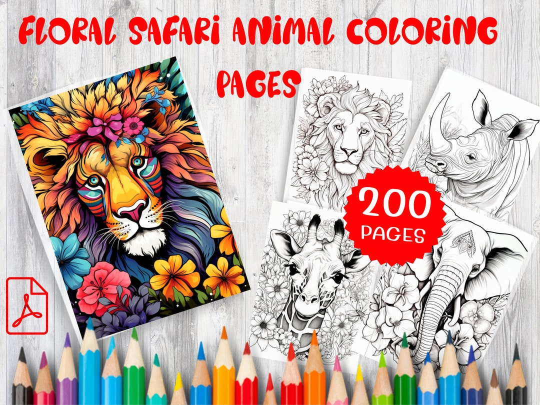 200 Floral Animals Coloring Pages | Unique Floral Patterns | Fun ...