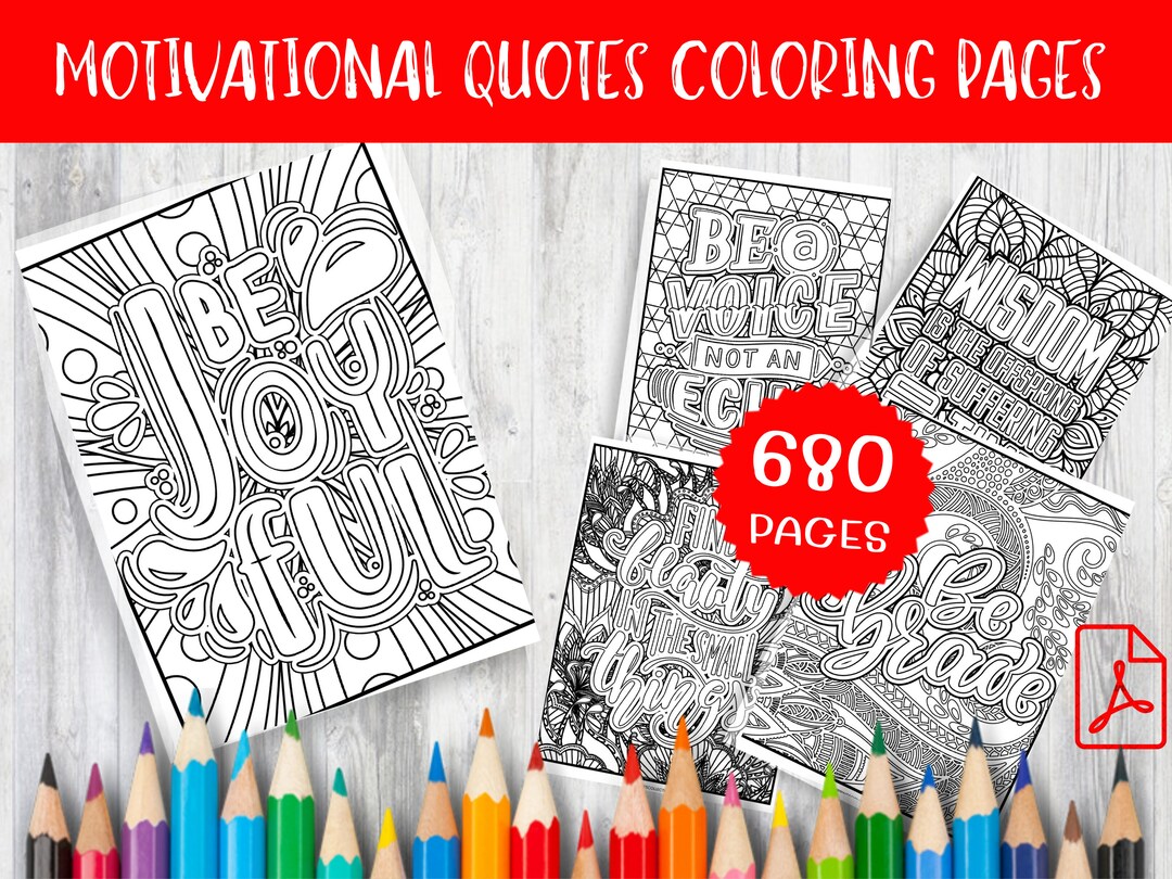 680 Motivational Quotes Coloring Pages for Adults Inspirational Art ...