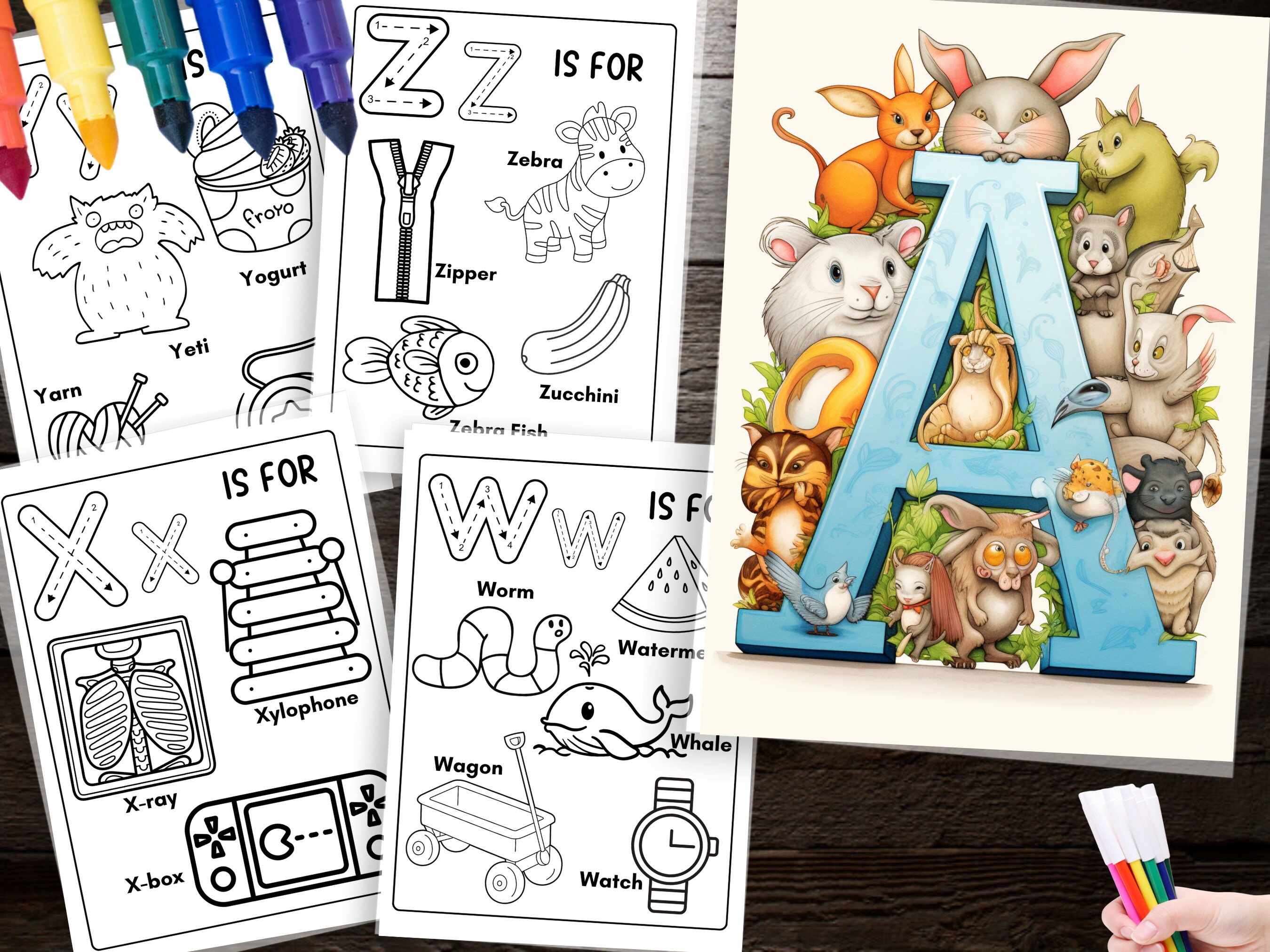 Printable ABC Alphabet Coloring Pages Fun Educational Activities for ...