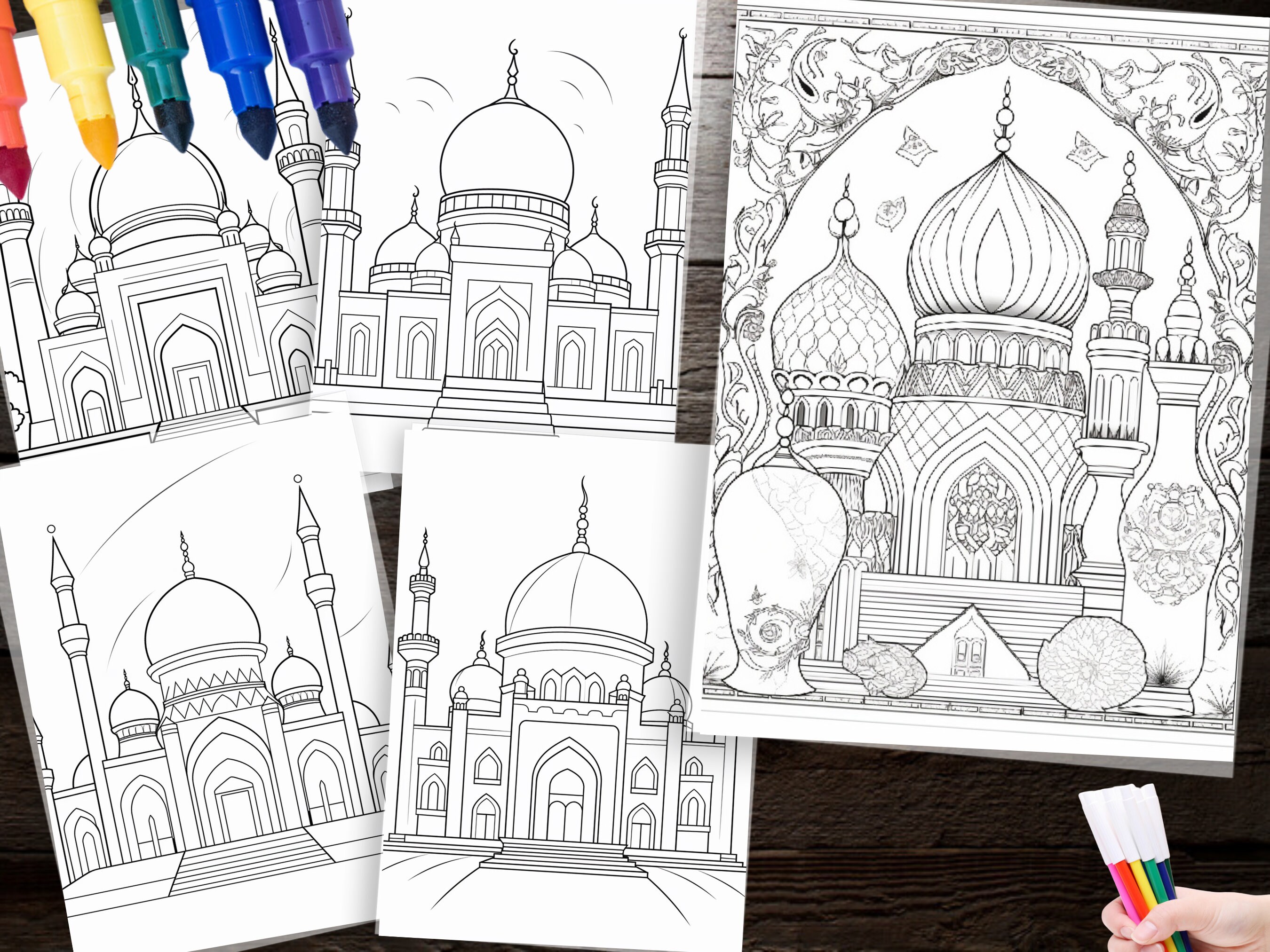 140 Mosque Coloring Pages for All Ages Intricate Designs, Printable ...