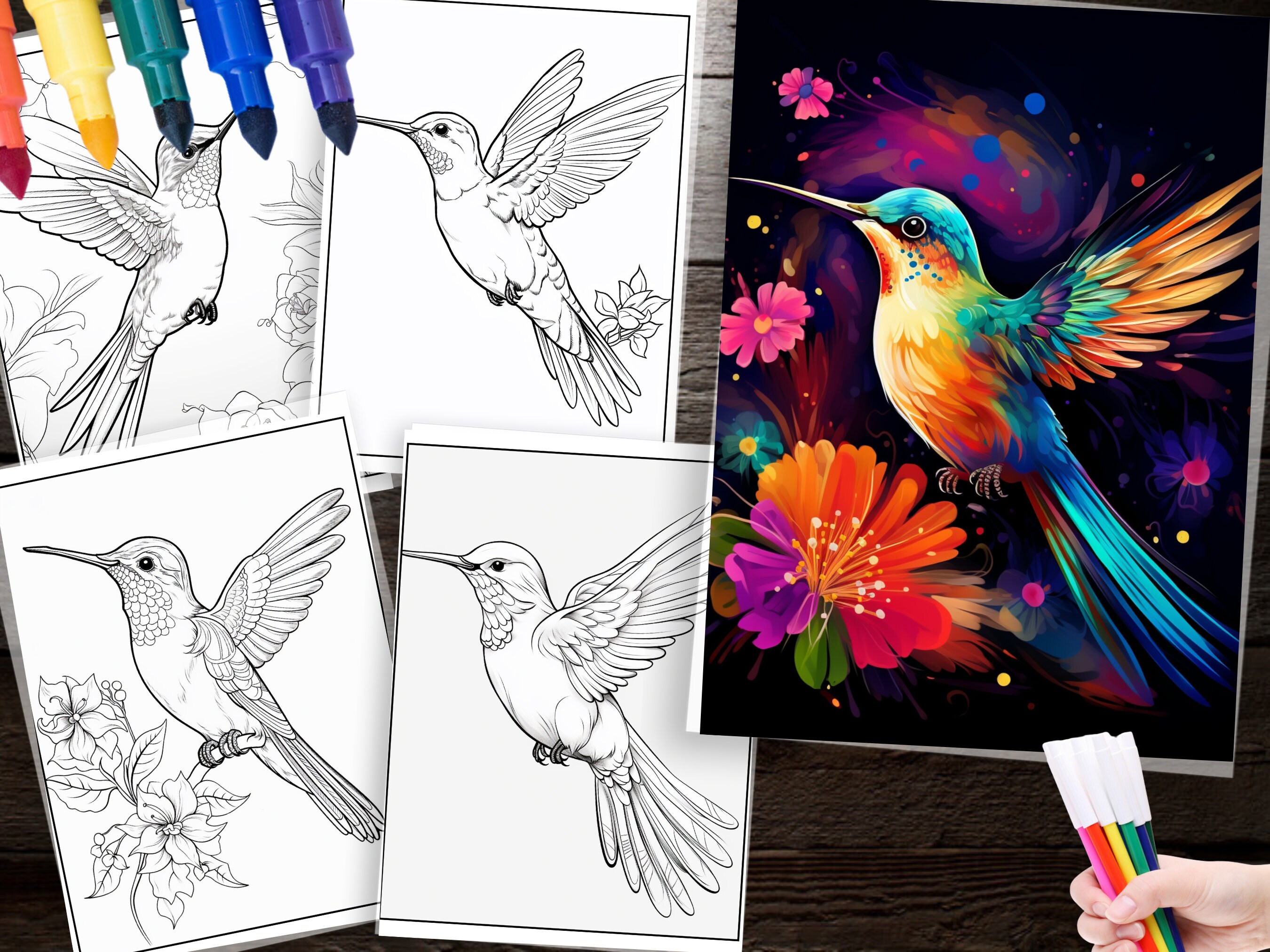170 Whimsical Hummingbird Coloring Pages Adorable Designs for ...