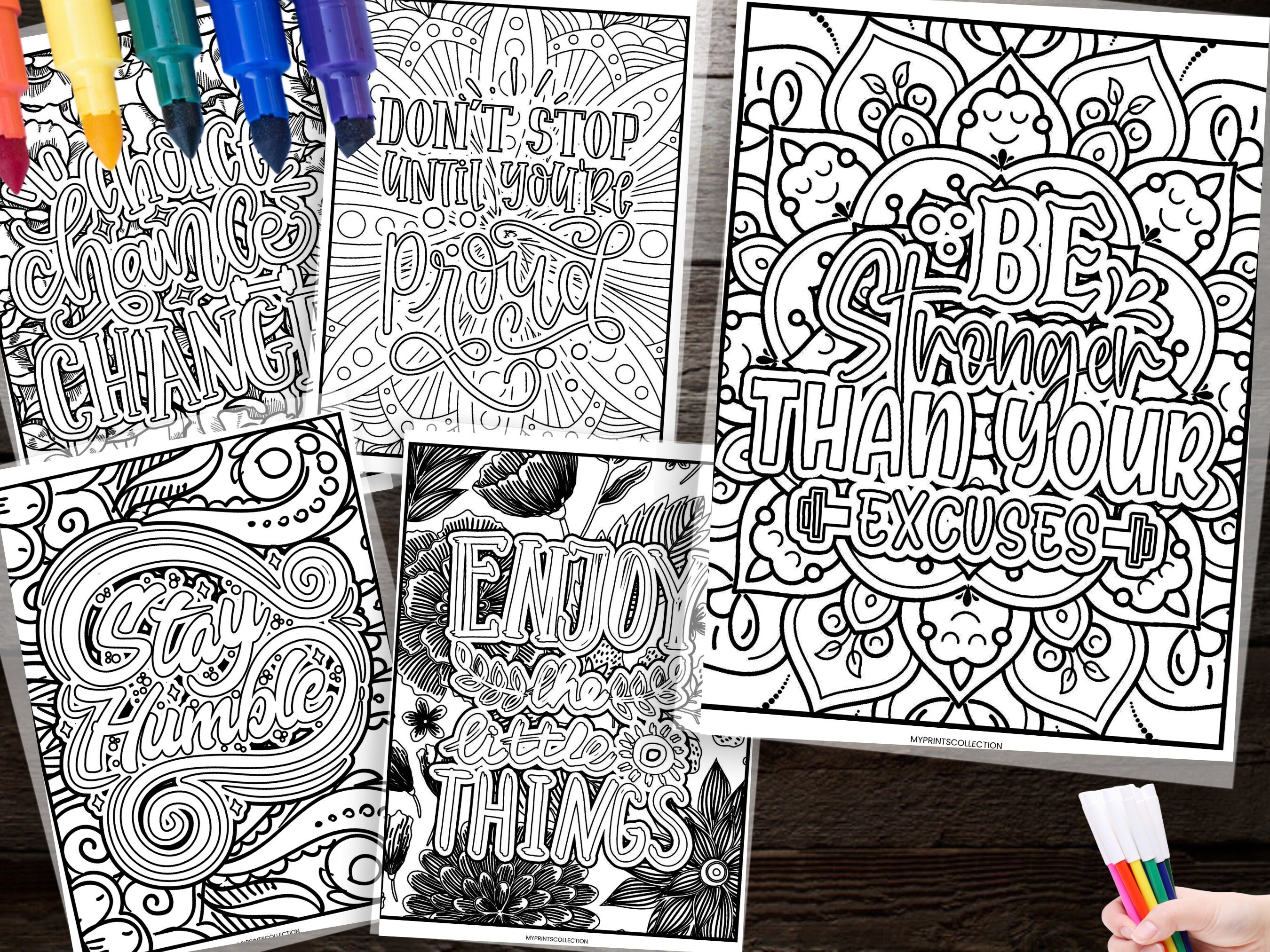 680 Motivational Quotes Coloring Pages for Adults Inspirational Art ...