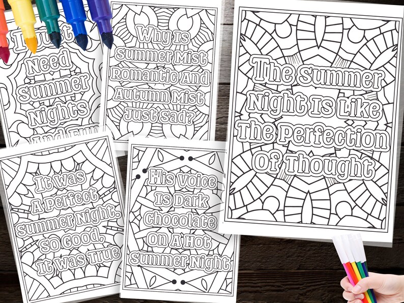 Summer Quotes Coloring Pages - Relaxing and Fun Summertime Creative ...