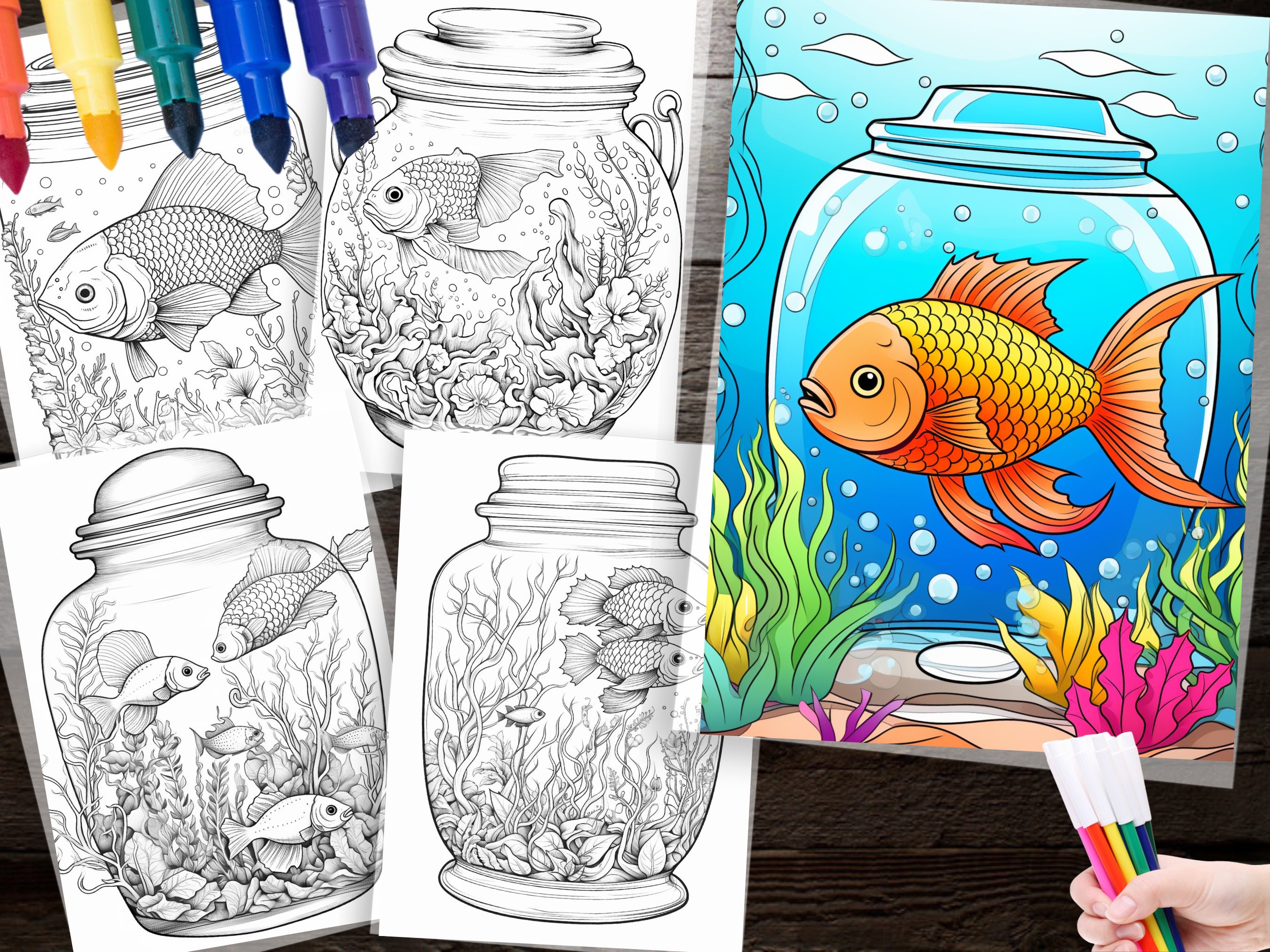 160 Aquarium Fish Coloring Page for Relaxation & Creativity Printable ...