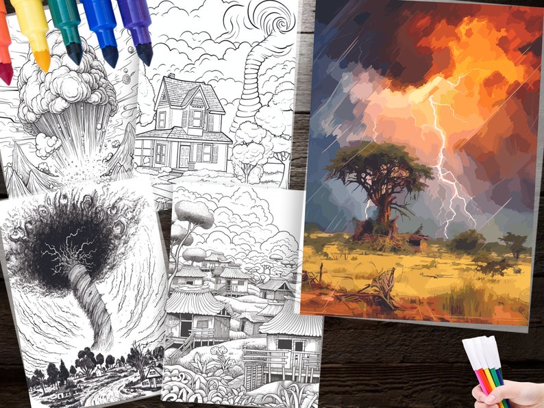 100 Cyclone Coloring Page for Relaxation Printable Digital Download ...