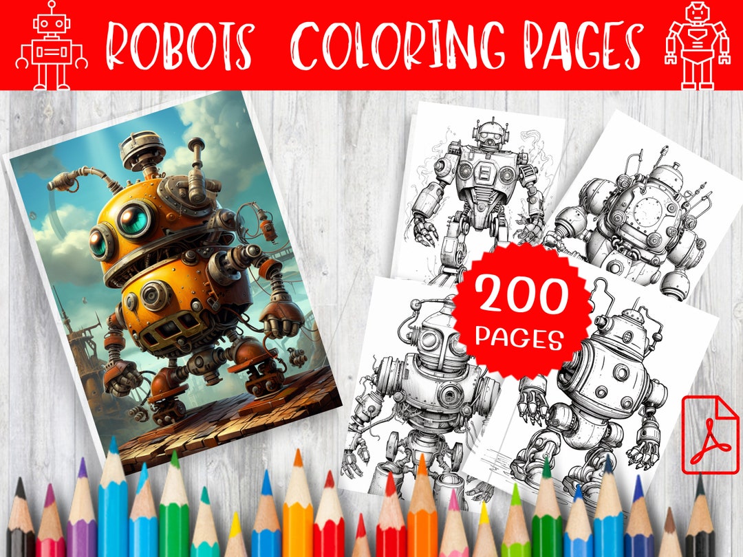 200 Robots Coloring Pages - Fun and Futuristic Designs for Kids and ...