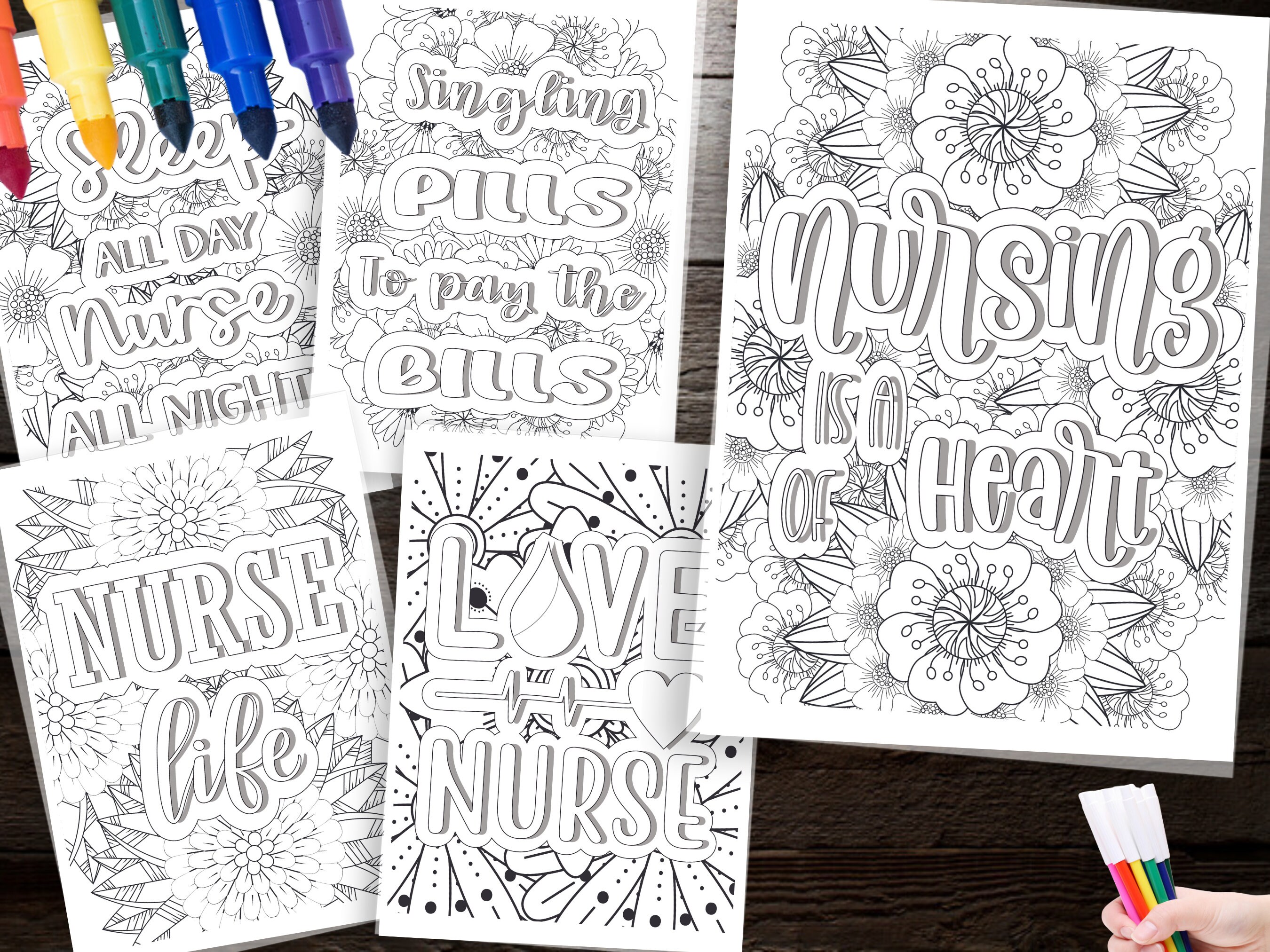 100 Nurse Quotes Coloring Pages Perfect for Nurses & Nursing Students ...