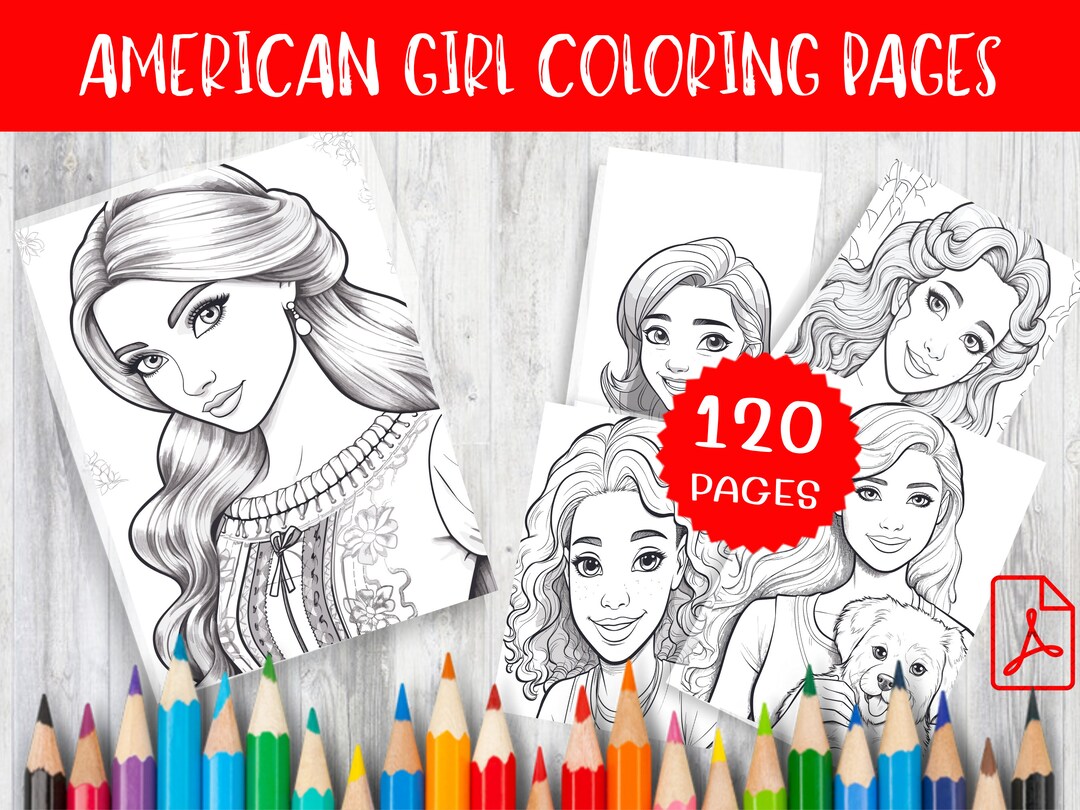 120 American Girl Coloring Pages Unique Hand-drawn Designs for ...