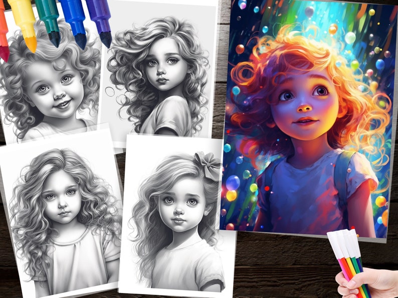 30 Adorable Little Girl Coloring Pages Delightful Designs for Creative ...