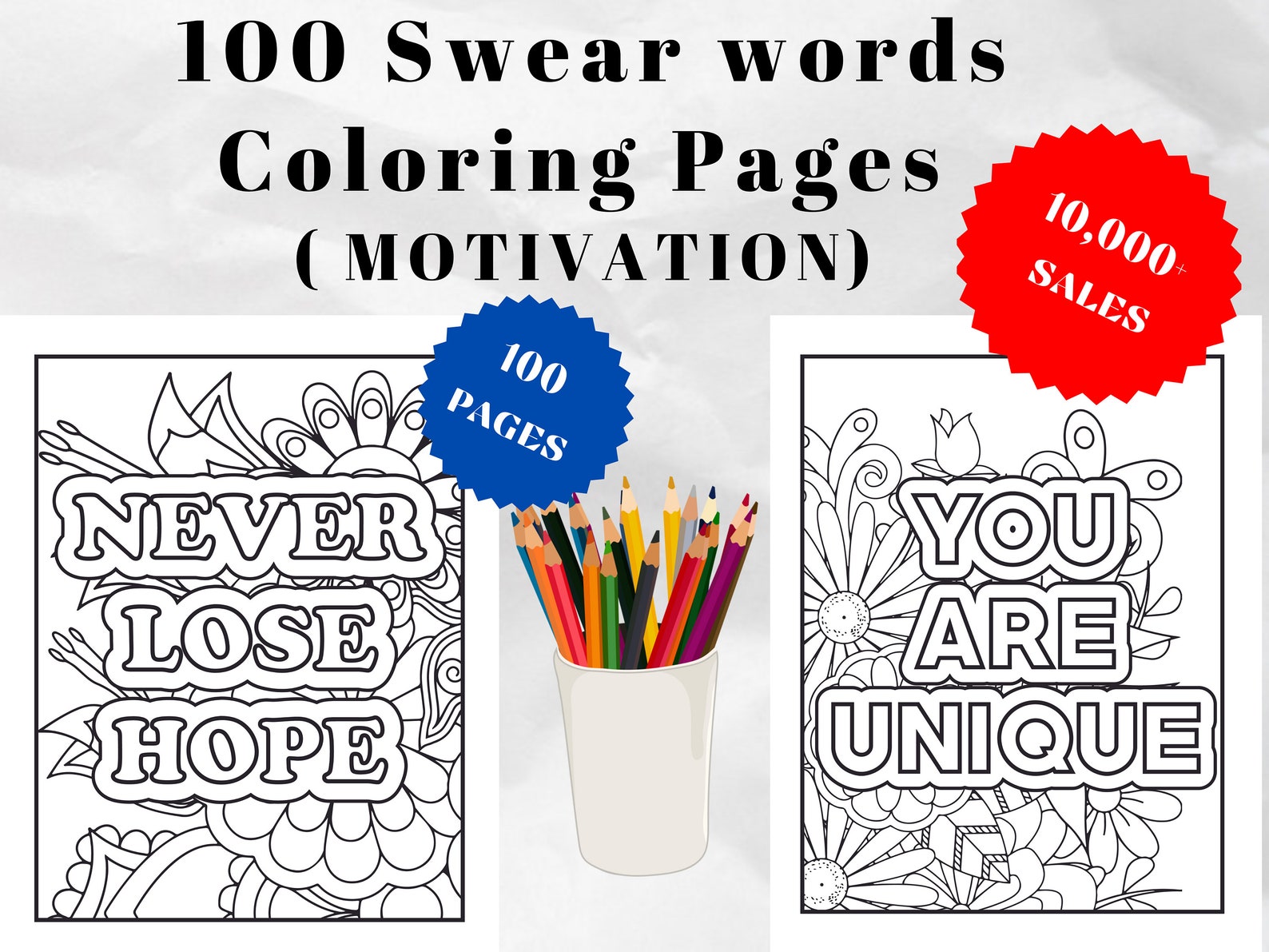 100 Motivational Swear Words Coloring Pages for Adults - Inspirational ...