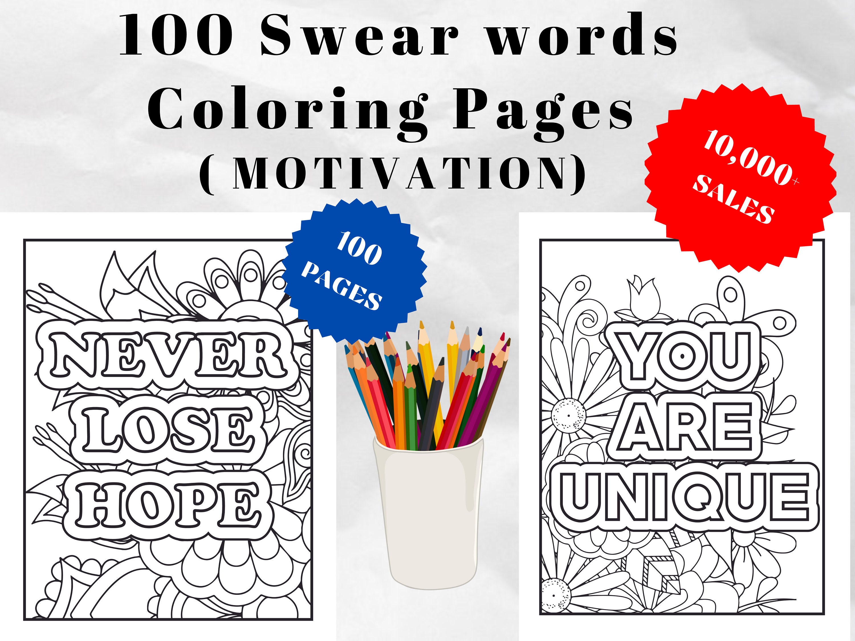 100 Motivational Swear Words Coloring Pages for Adults - Inspirational ...