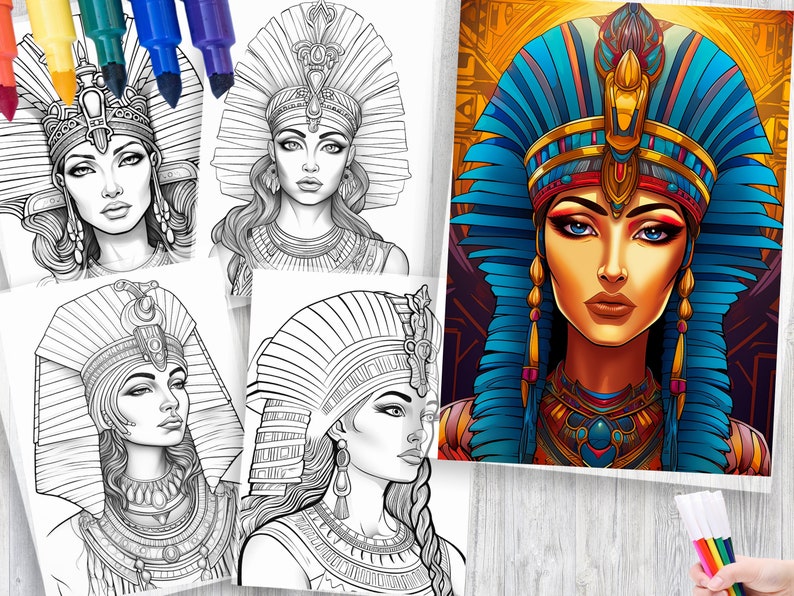 150 Egyptian Queen Coloring Pages Ancient Egyptian Art Designs for ...