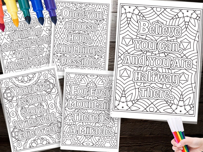 Inspiring Cancer Quotes Coloring Pages for Empowerment and Healing ...