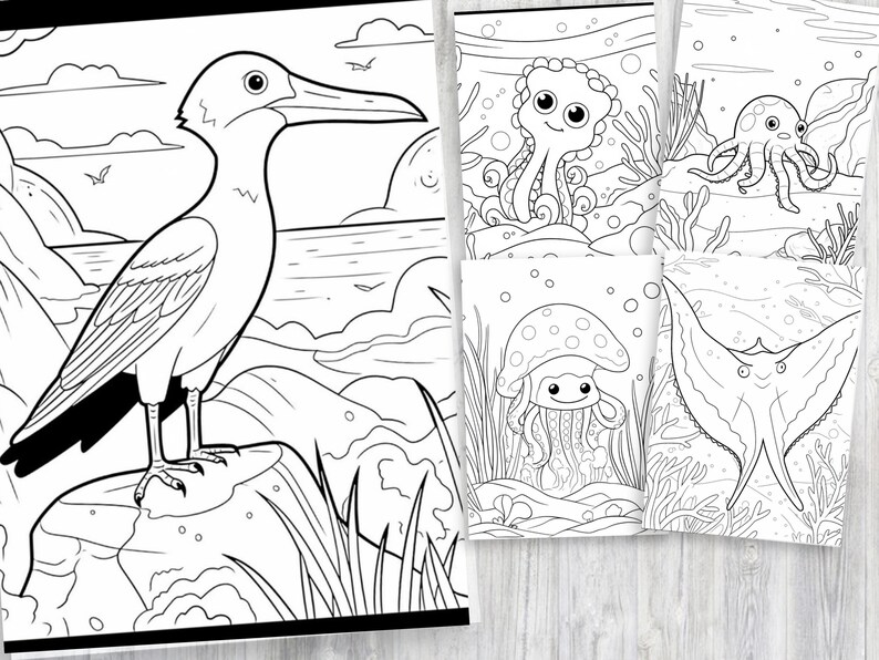 220 Sea Animals Coloring Pages for Kids and Adults - Ocean Life ...