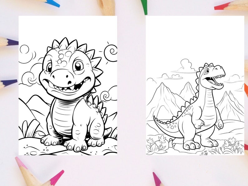100 Dinosaur Coloring Pages for Kids Download Printable - Etsy