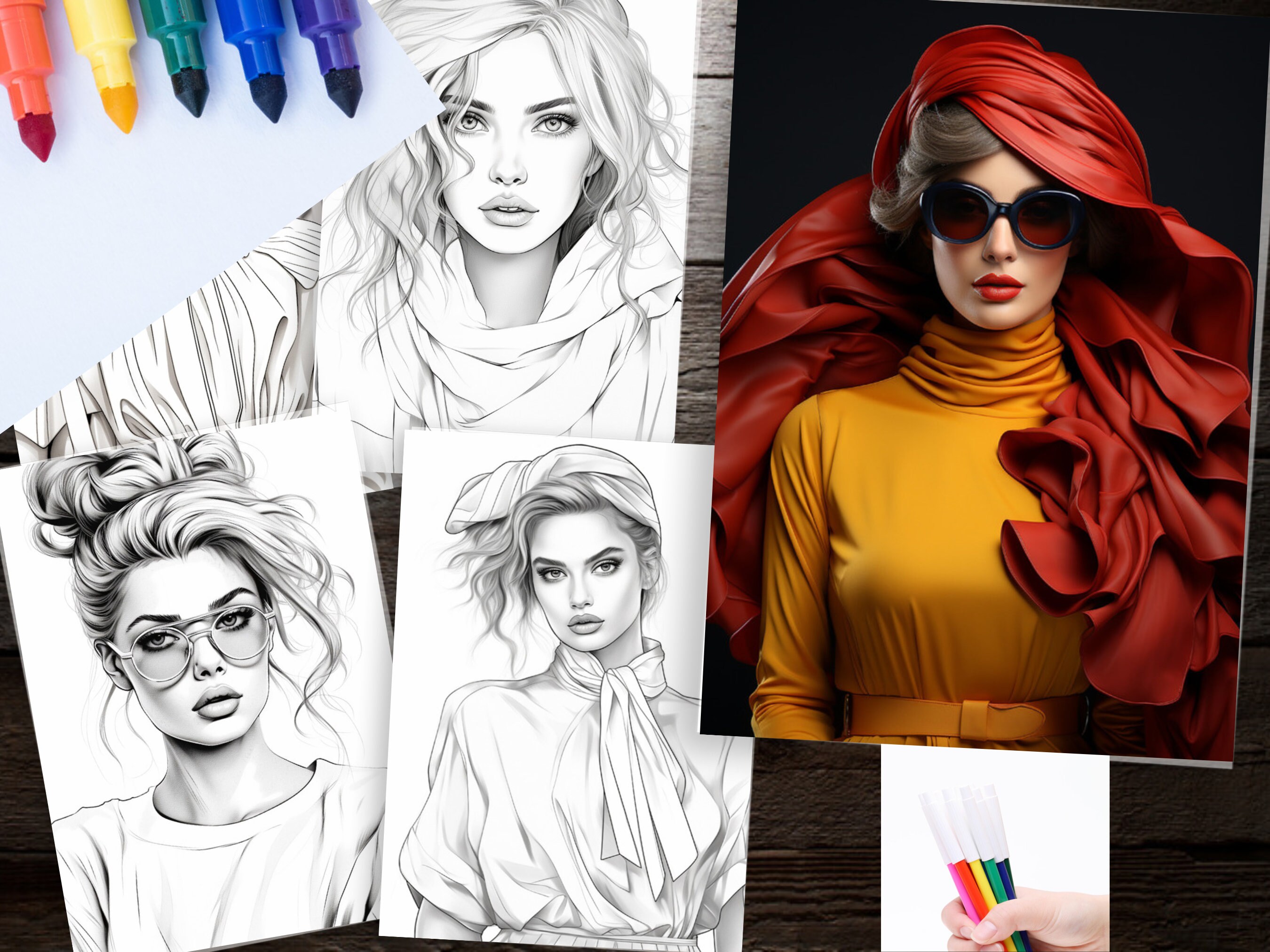 160 Fashion Girls Coloring Pages Printable Fashion Illustrations for ...
