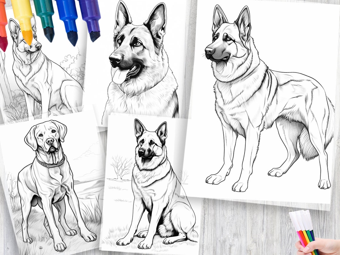 180 Realistic Dog Coloring Pages – Detailed Breeds (PDF Download) - Etsy