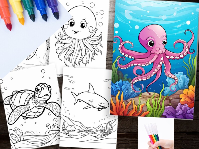 249 Ocean Animals Coloring Pages for Kids Sea Animals Under the Sea ...