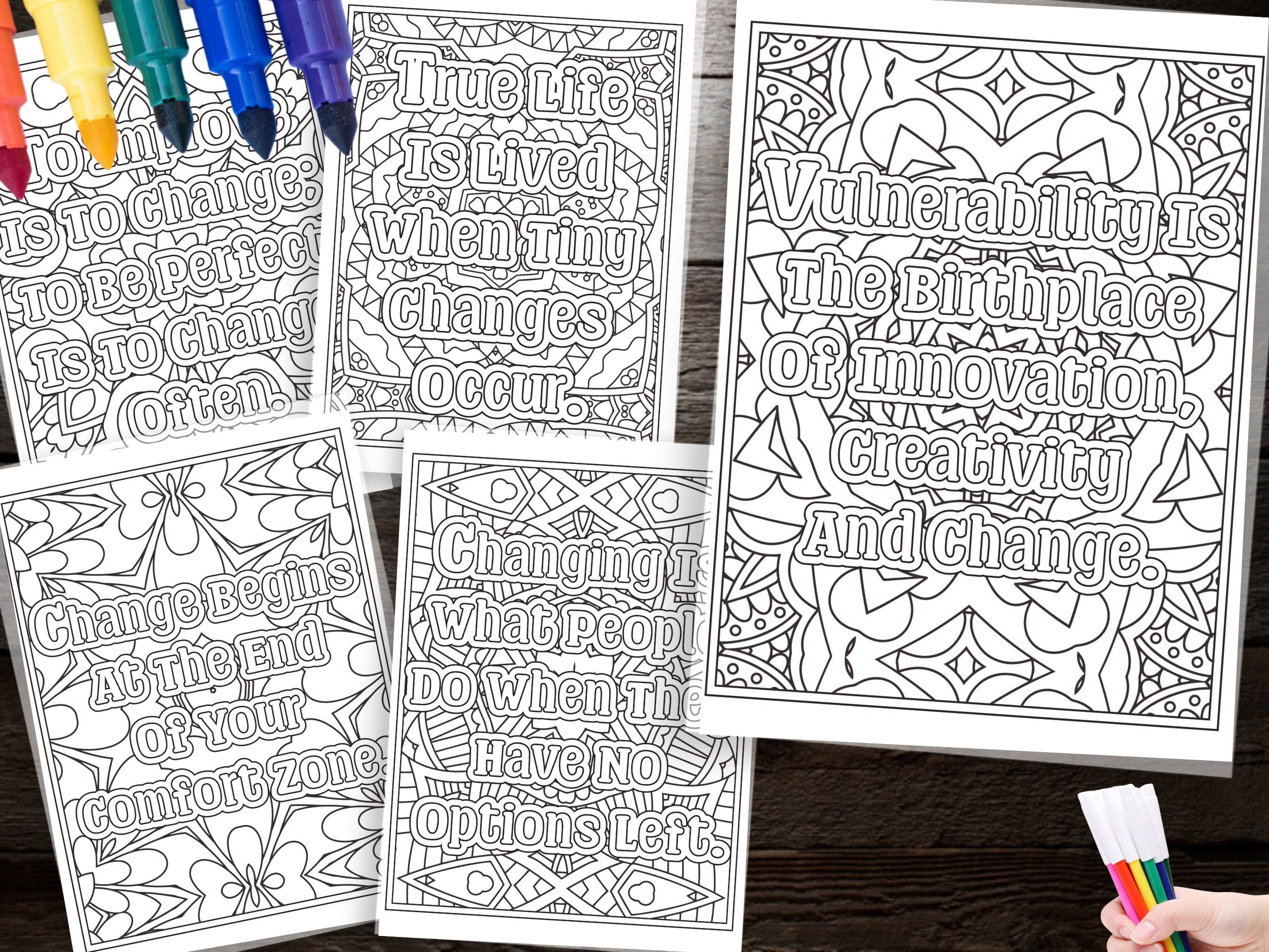 Life Changing Quotes Coloring Pages Inspirational Adult Coloring Book ...