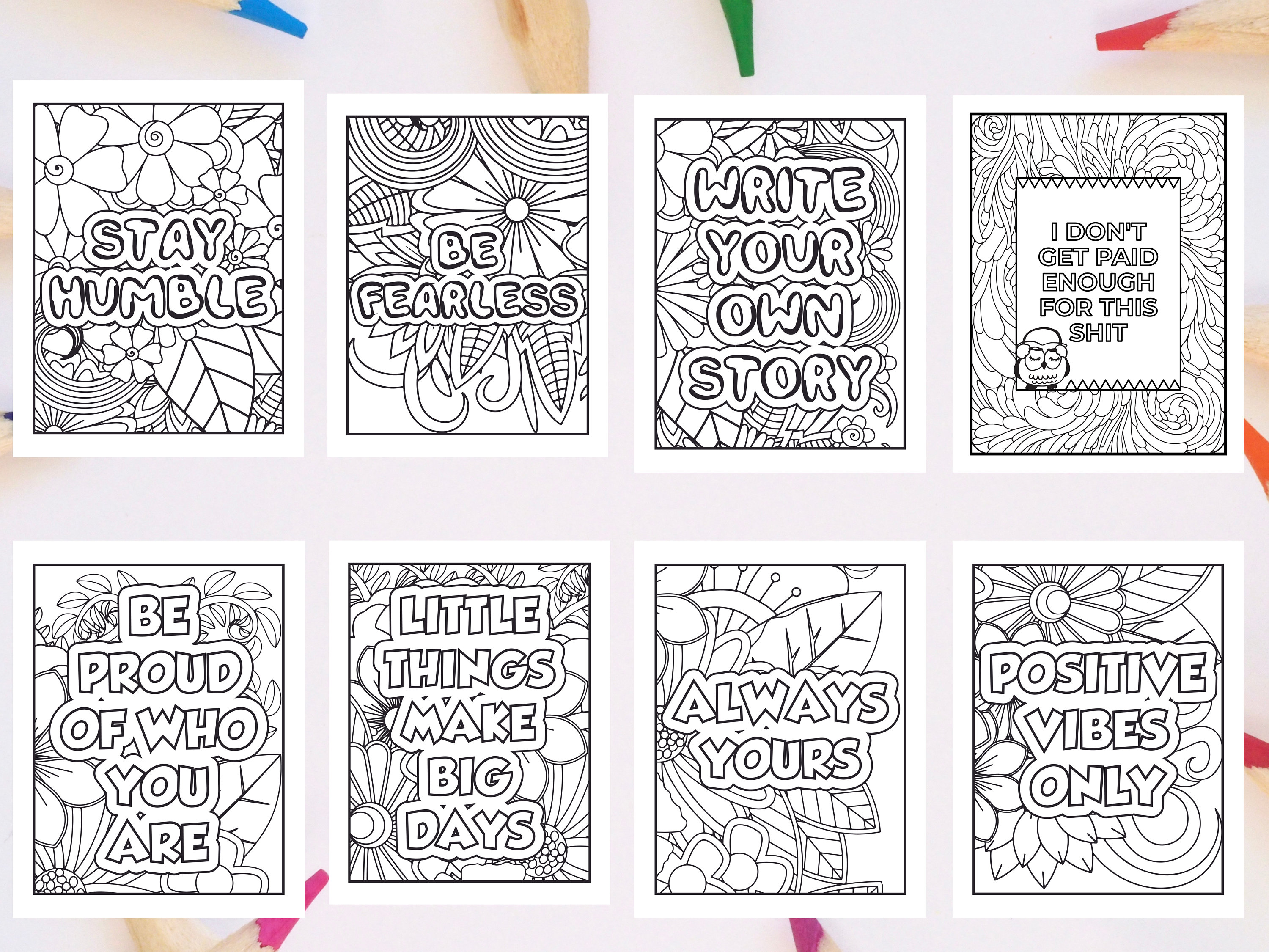 100 Motivational Swear Words Coloring Pages for Adults - Inspirational ...