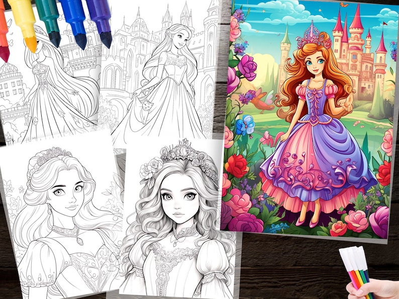 Princess Coloring Pages: 170 Royal Activity Sheets (printable PDF) - Etsy