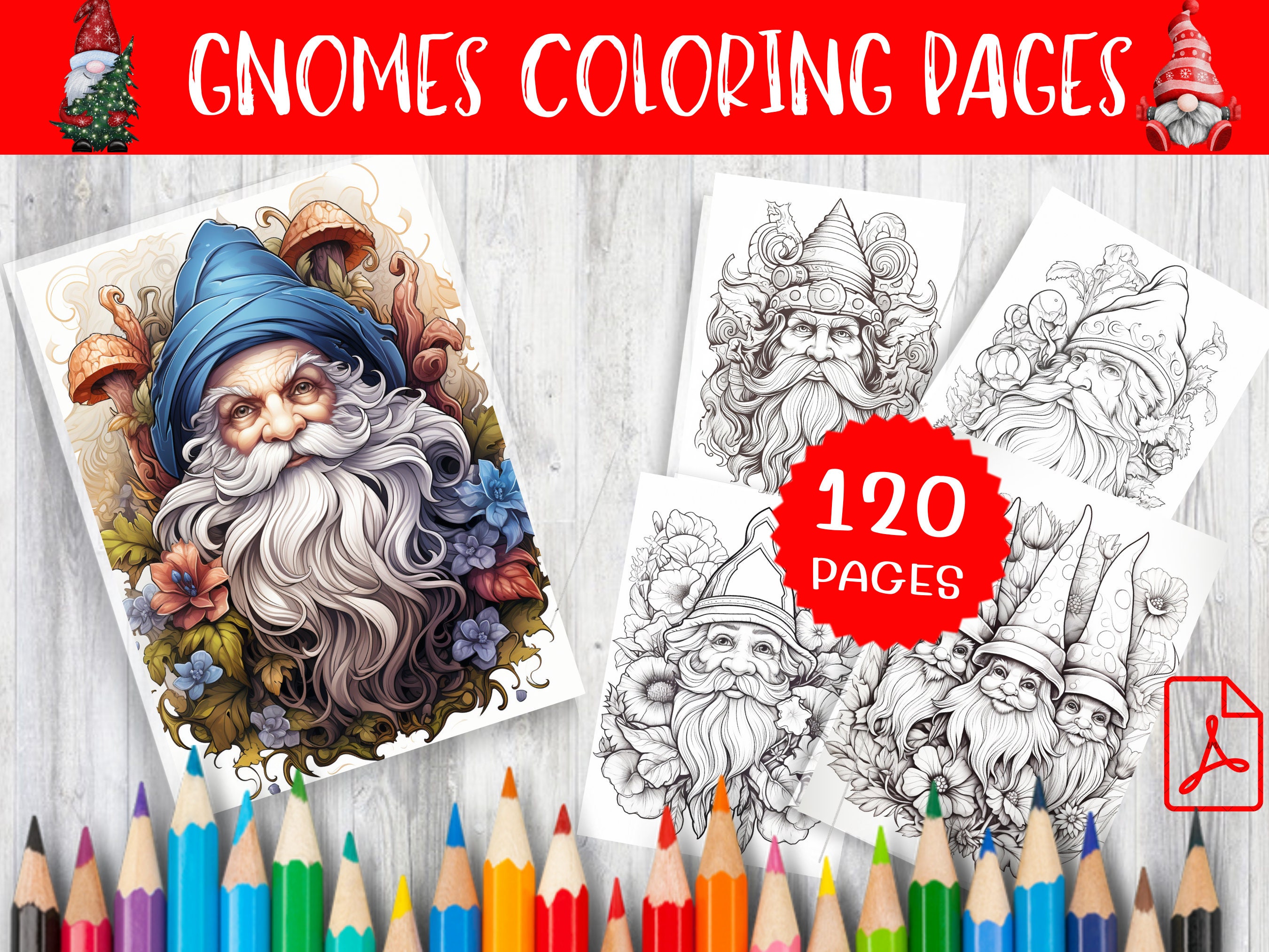 120 Gnomes Coloring Pages Delight in Enchanting Designs for Relaxation ...