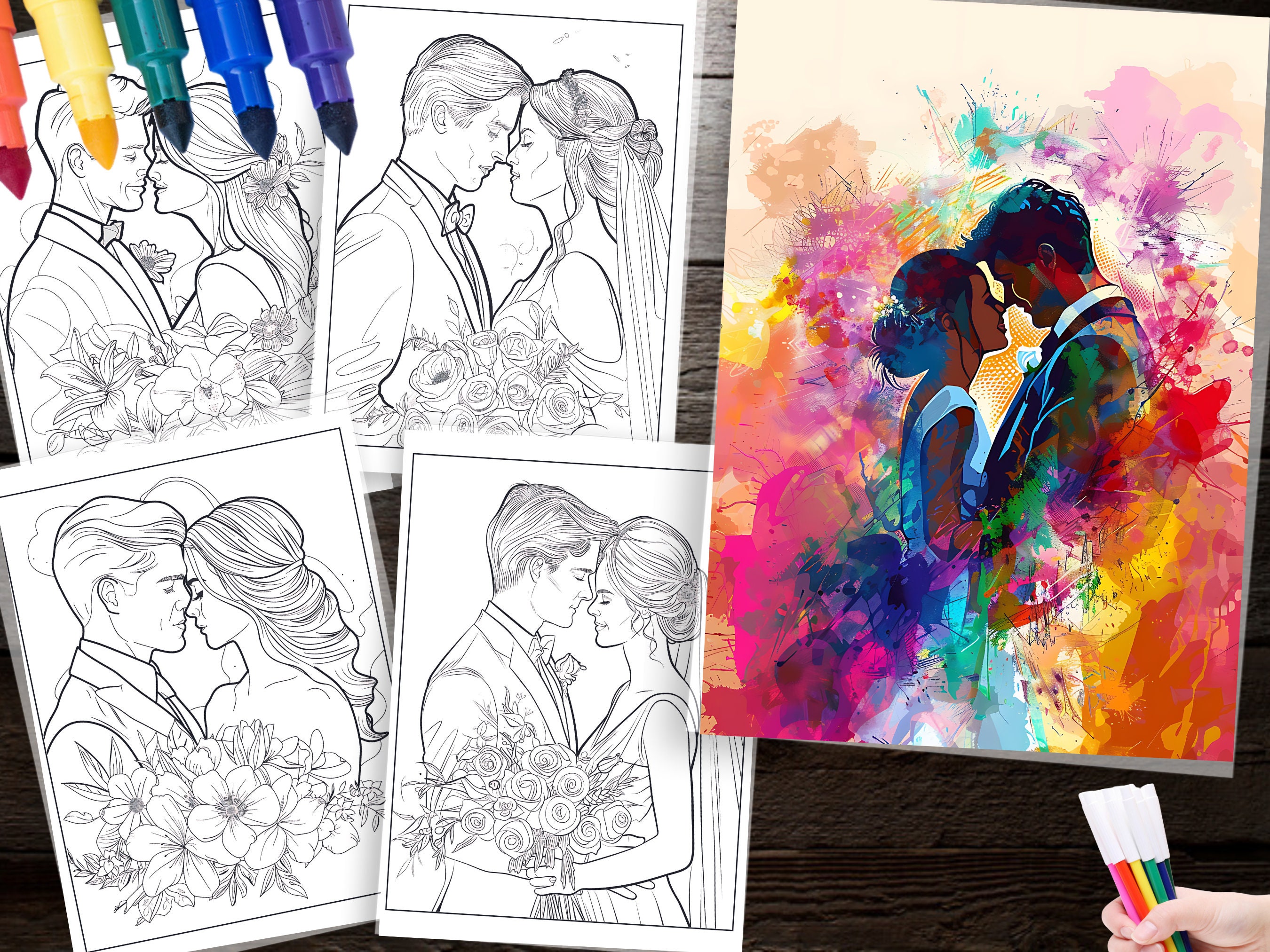 100 Wedding Couple Coloring Pages, Beautiful Printable Designs for ...