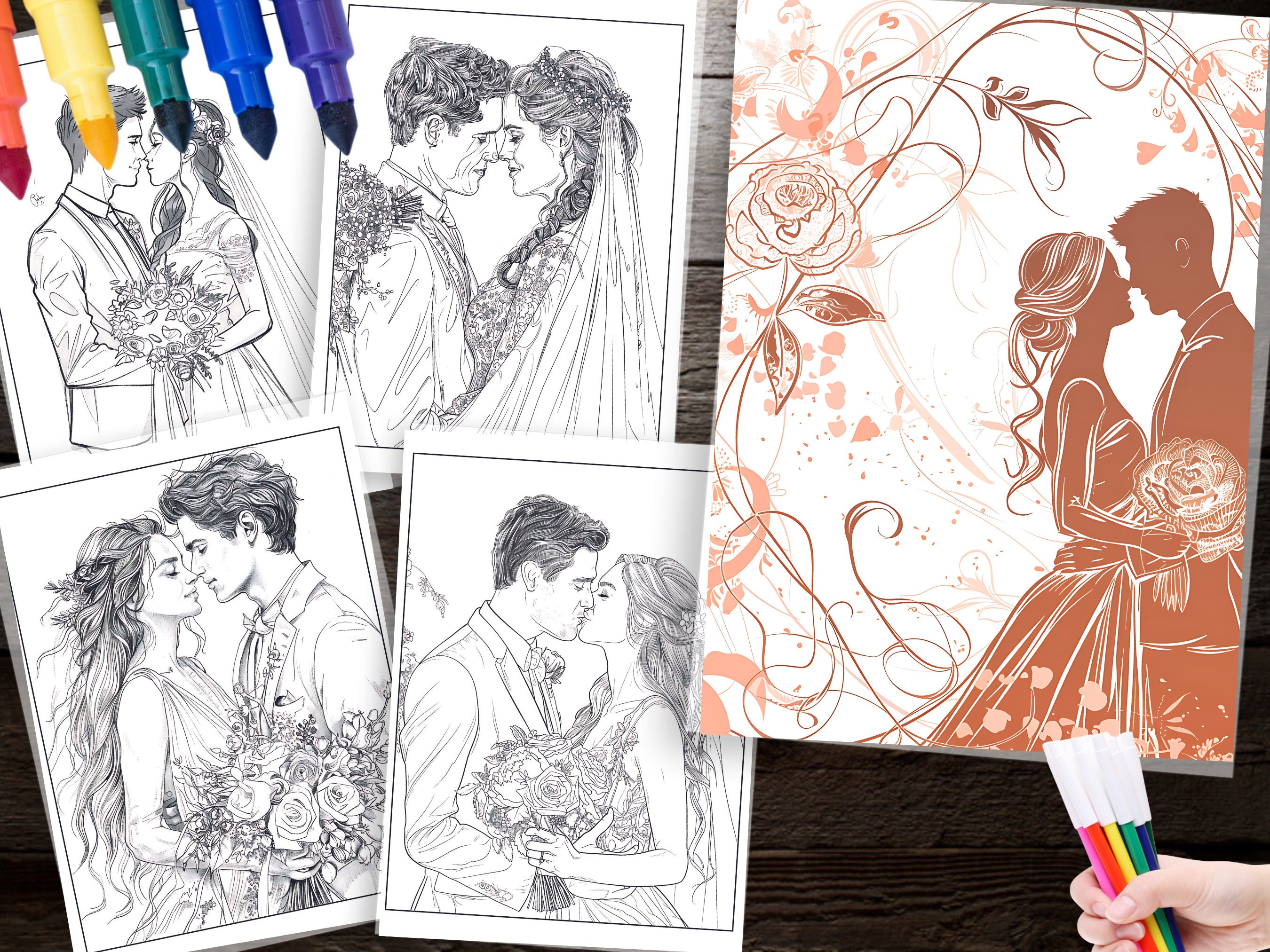 100 Wedding Couple Coloring Pages, Beautiful Printable Designs for ...