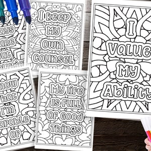 Positive Affirmation Coloring Pages for Mindful Relaxation ...
