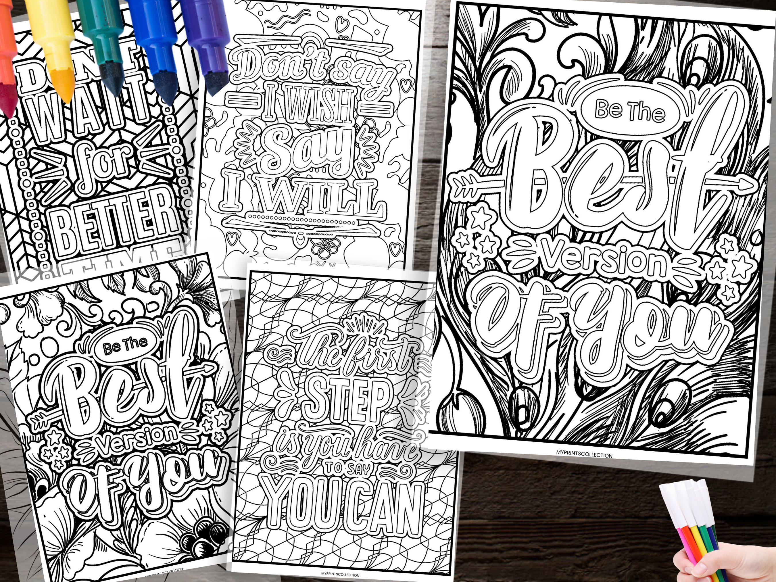 680 Motivational Quotes Coloring Pages for Adults Inspirational Art ...