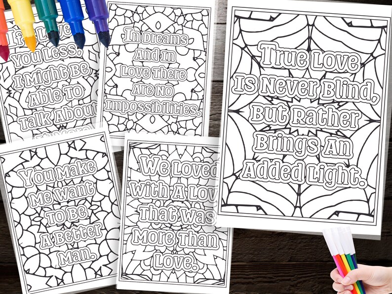 Wedding Quotes Coloring Pages - 25 Printable Designs (PDF) - Etsy