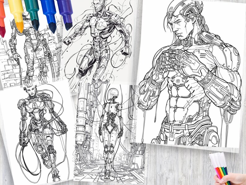 44 Cyborg Coloring Pages - Futuristic Robot Art for Digital and Print ...