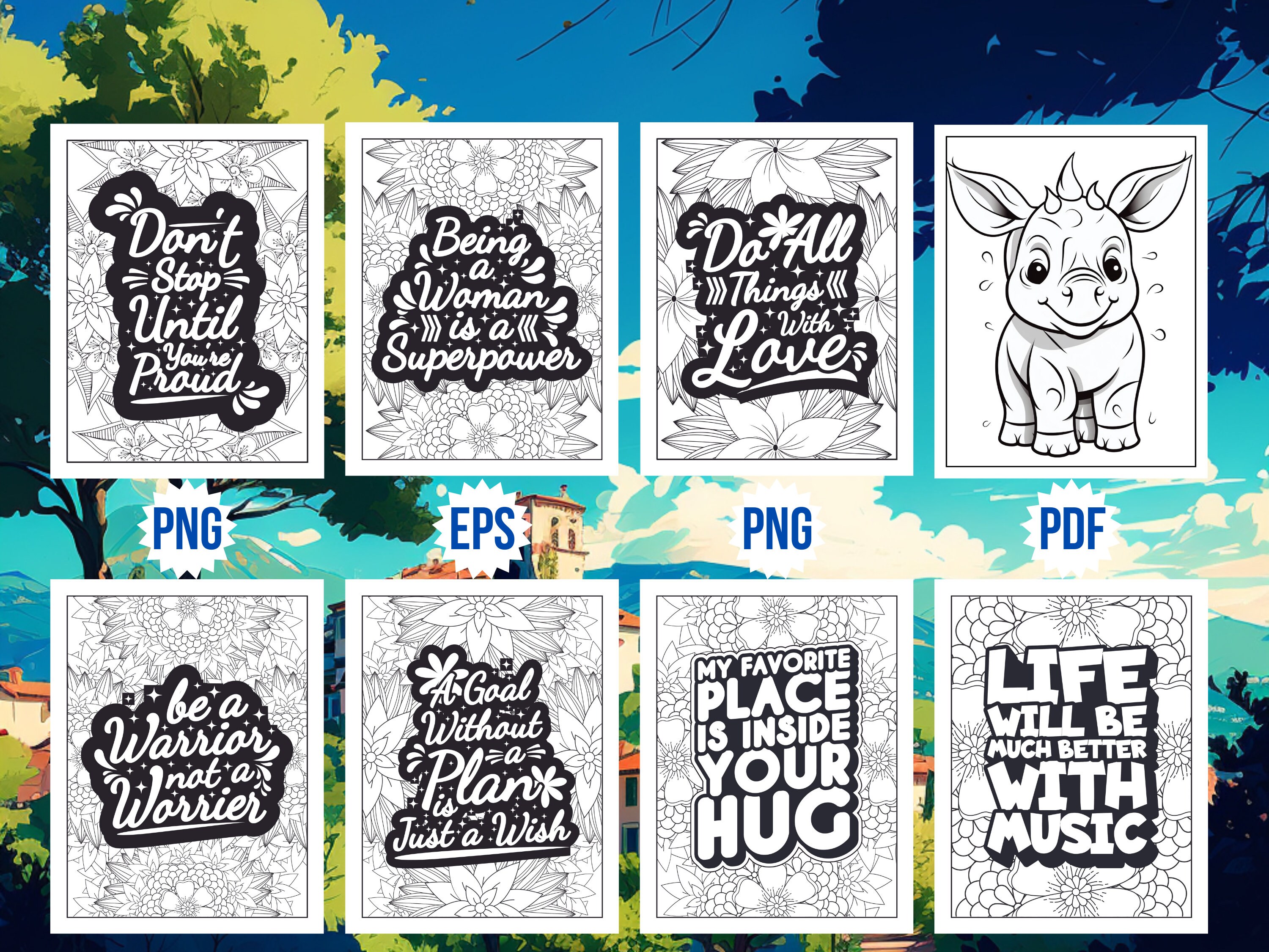 100 Inspirational Printable Coloring Pages for Kids: Motivate and ...