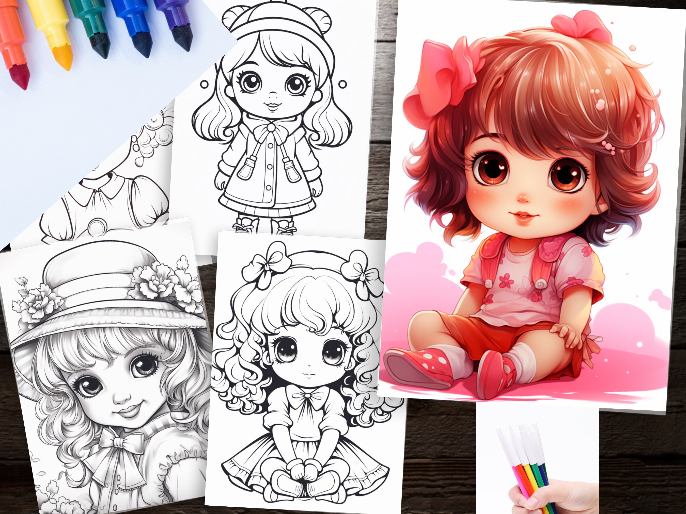 200 Cute Baby Girl Coloring Pages Instant Download PDF for All Ages ...