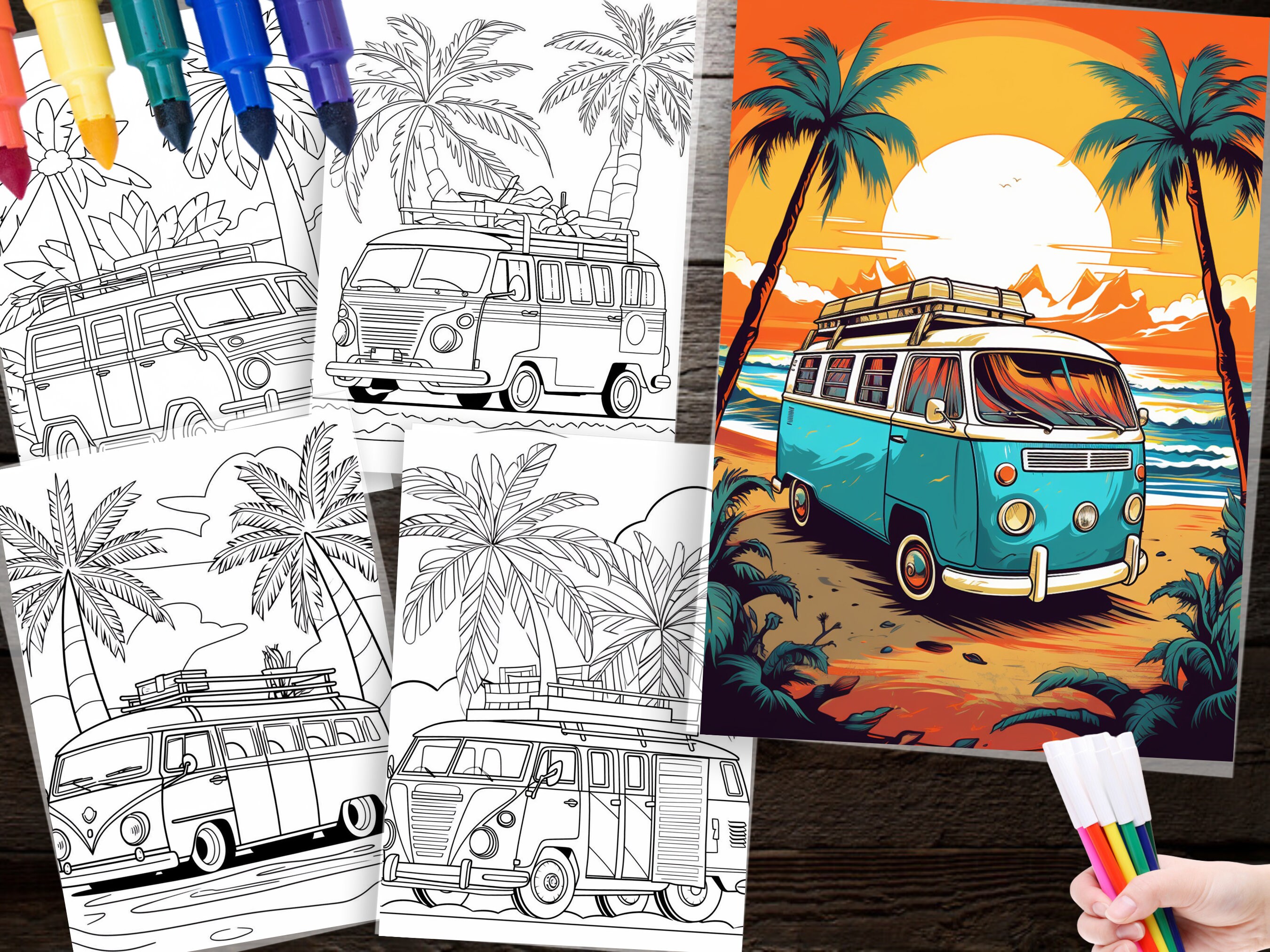 100 Road Trip Coloring Page Printable Travel Activity Fun Adventure ...
