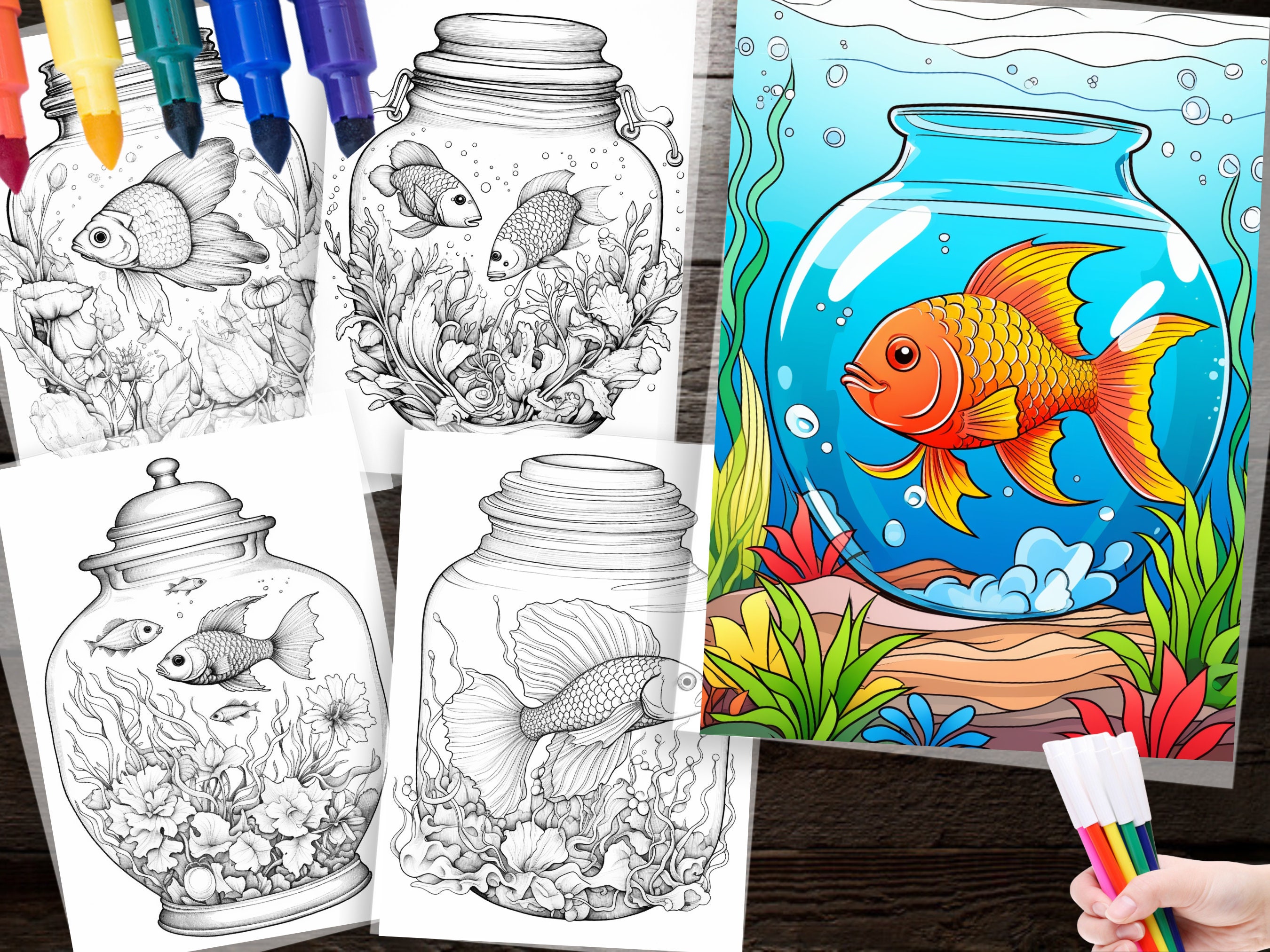 160 Aquarium Fish Coloring Page for Relaxation & Creativity Printable ...